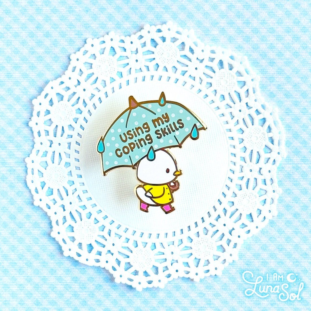 Using My Coping Skills Duck Hard Enamel Pin / Mental Health, Trauma ...