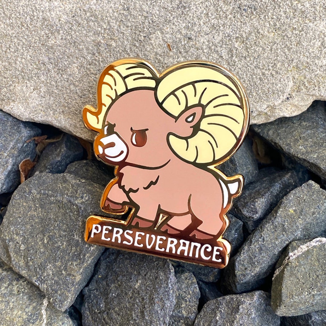 Perseverance Bighorn Sheep Hard Enamel Pin / Ram, Goat, Lapel Pin ...