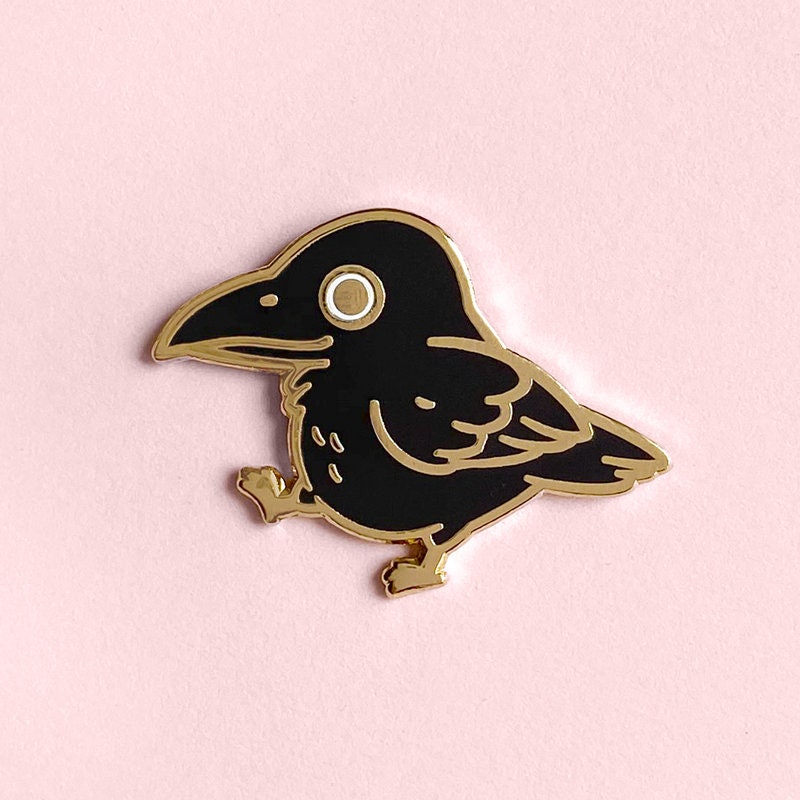 Raven Enamel Pin - Etsy