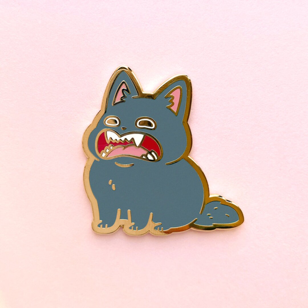 Screaming Cat Hard Enamel Pin / Black Cat, Gray Cat, Crying, Funny ...