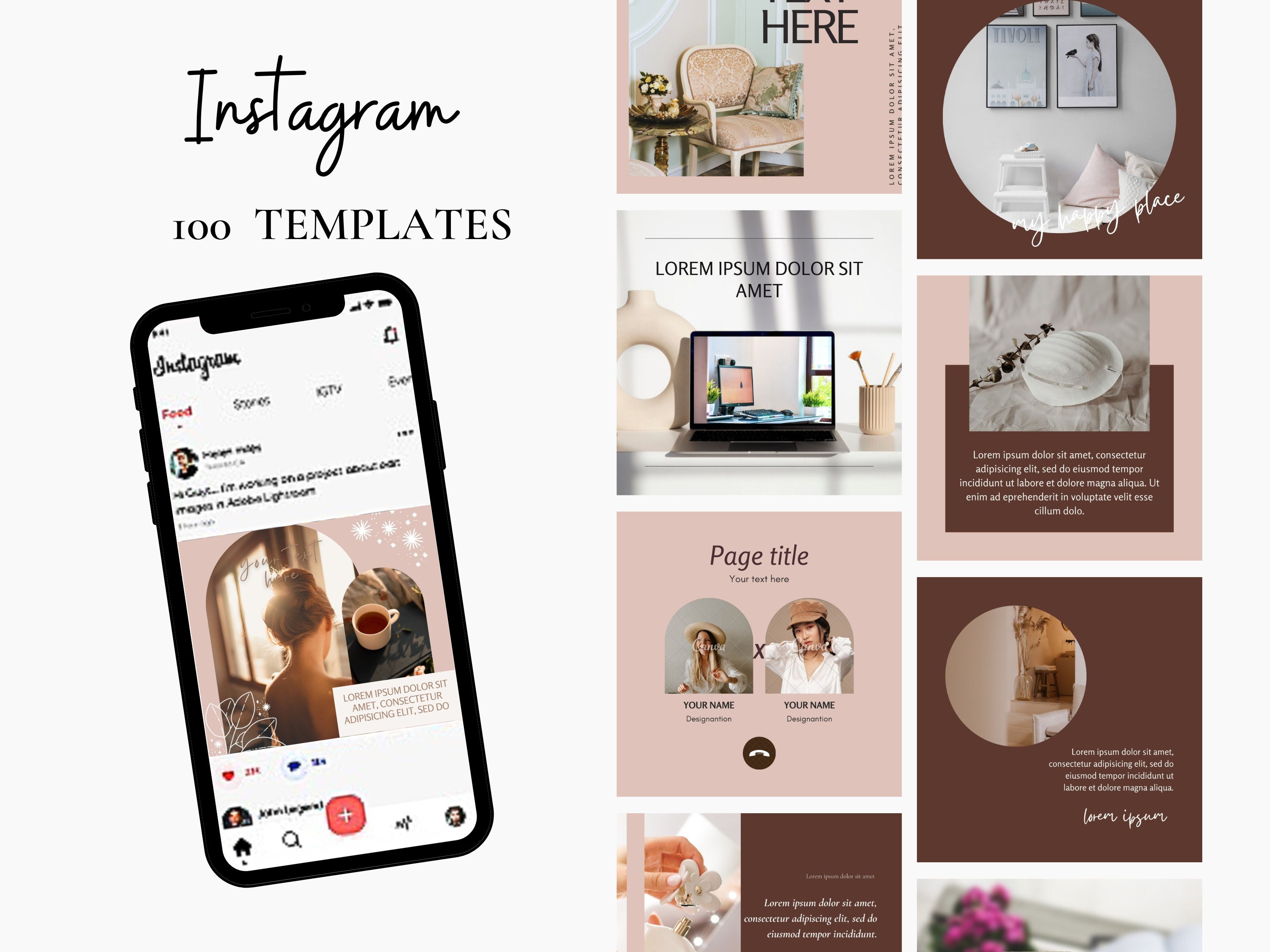 Aesthetic Instagram Template Editable Insta Post & Story - Etsy