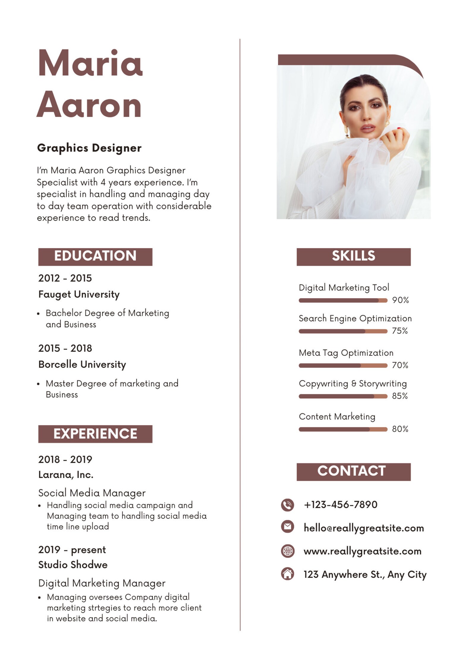 Editable Resume Template, Resume Template With Photo, Creative Resume ...