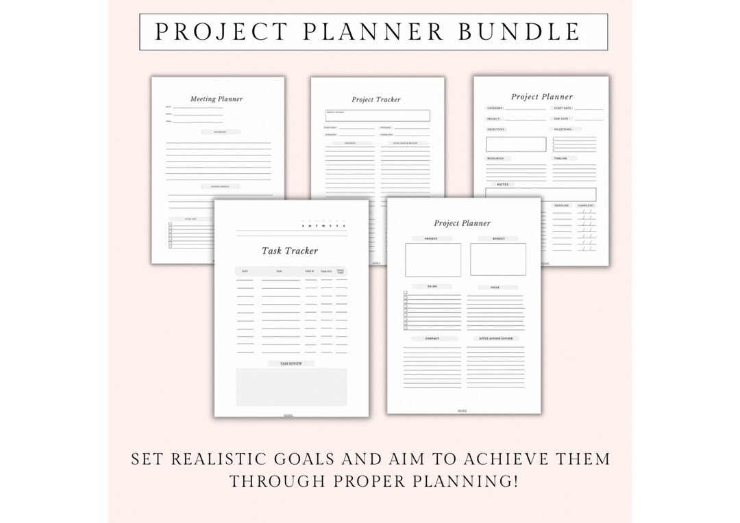 Project Planner EDITABLE PRINTABLE Template Work Student Business ...