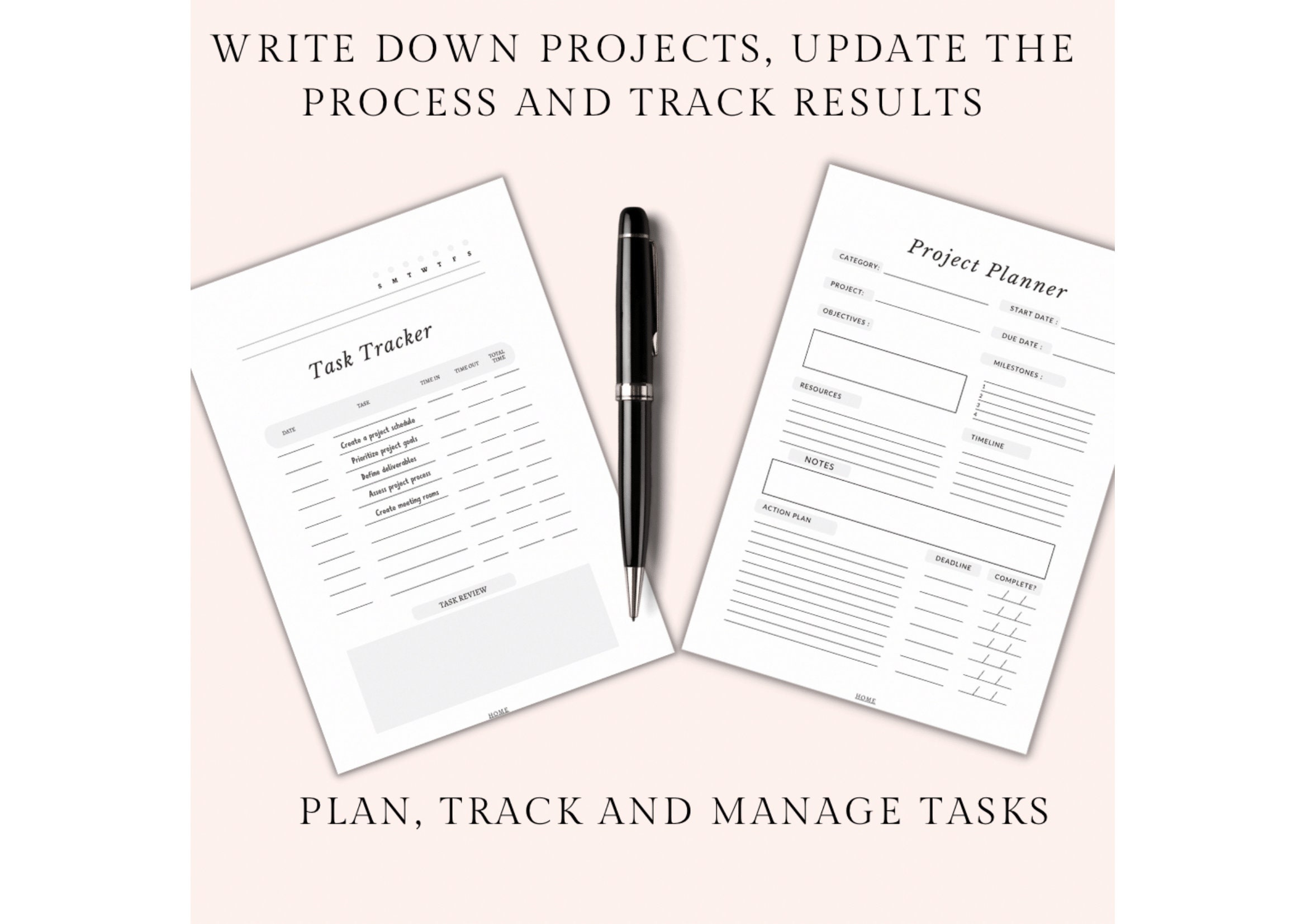 Project Planner EDITABLE PRINTABLE Template Work Student Business ...