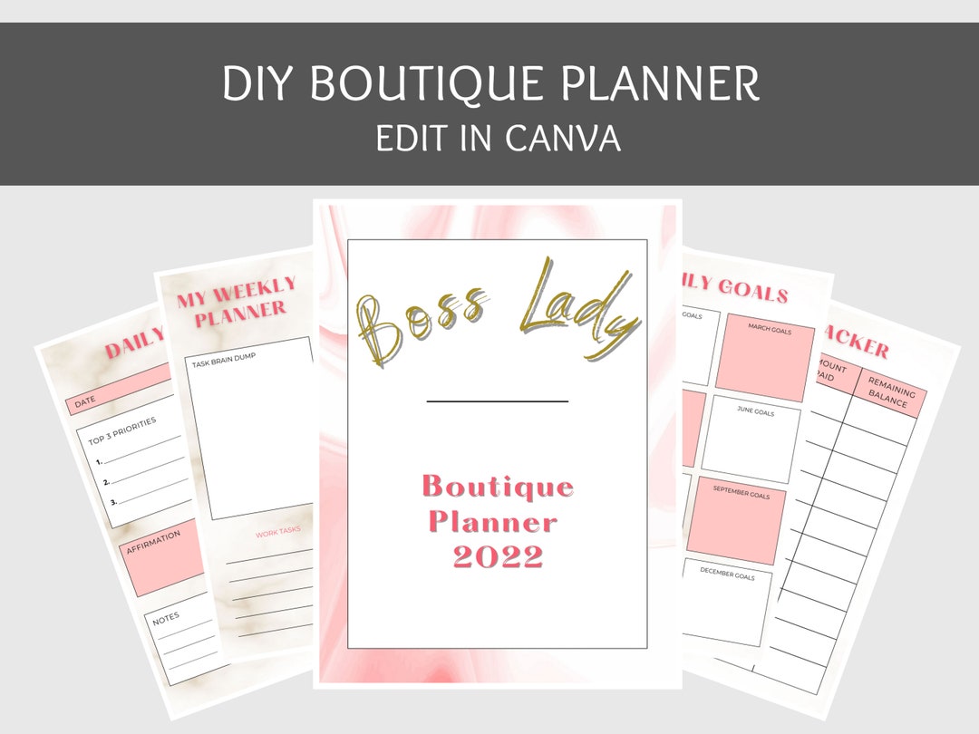 Editable Boutique Planner Canva Template (digital Download) - Etsy