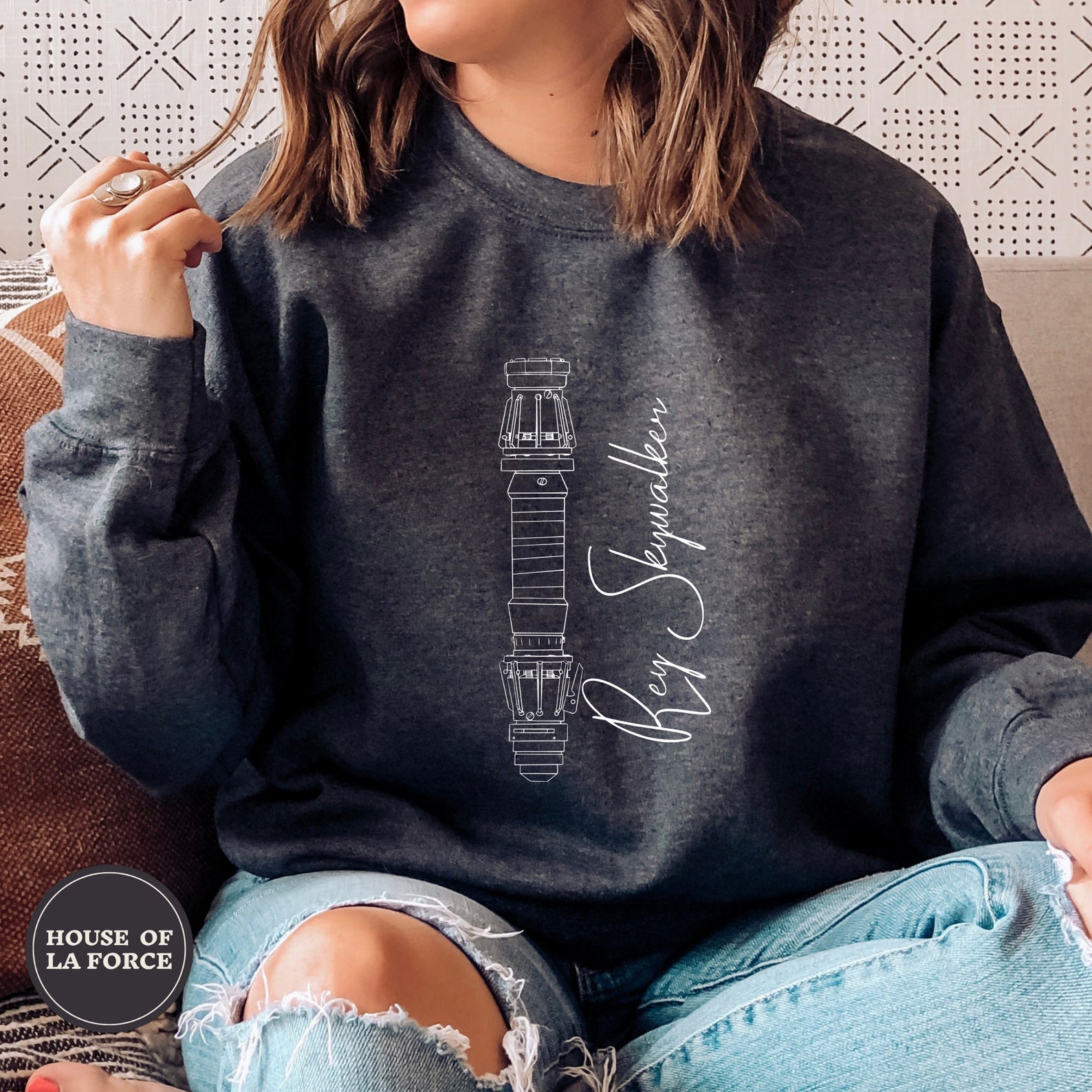 Rey Skywalker Lightsaber Sweatshirt Jedi Sweatshirt Star | Etsy