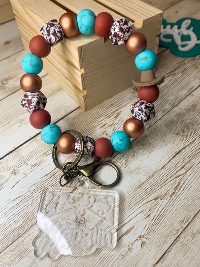 Wranglin’ Mama Keychain | Bridesmaid Gifts | Wristlet Keychain ...