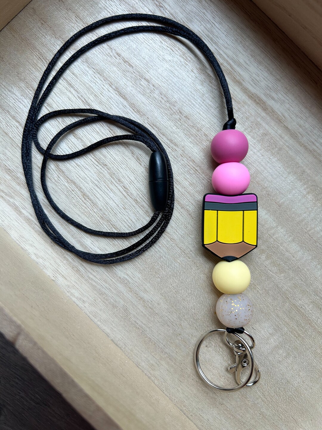 Pencil Lanyard | Teacher Lanyard Beaded | Back to School Teacher Gift ...