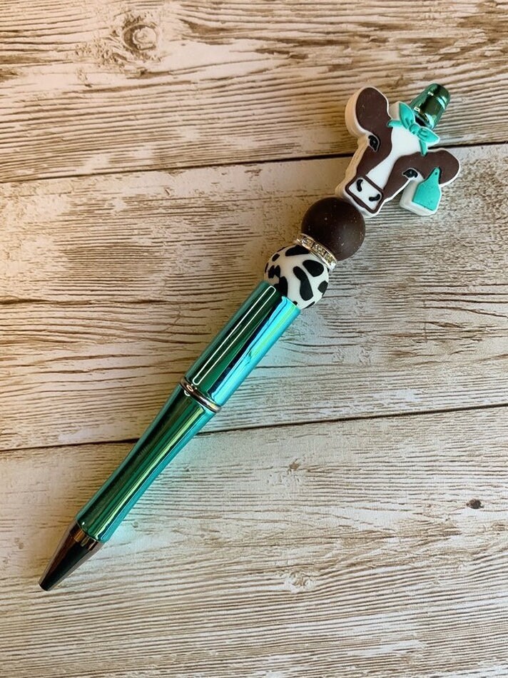 Beaded Pen | Silicone Beaded Pen | Farm Animal Pen | Cow Pen | Novelty ...