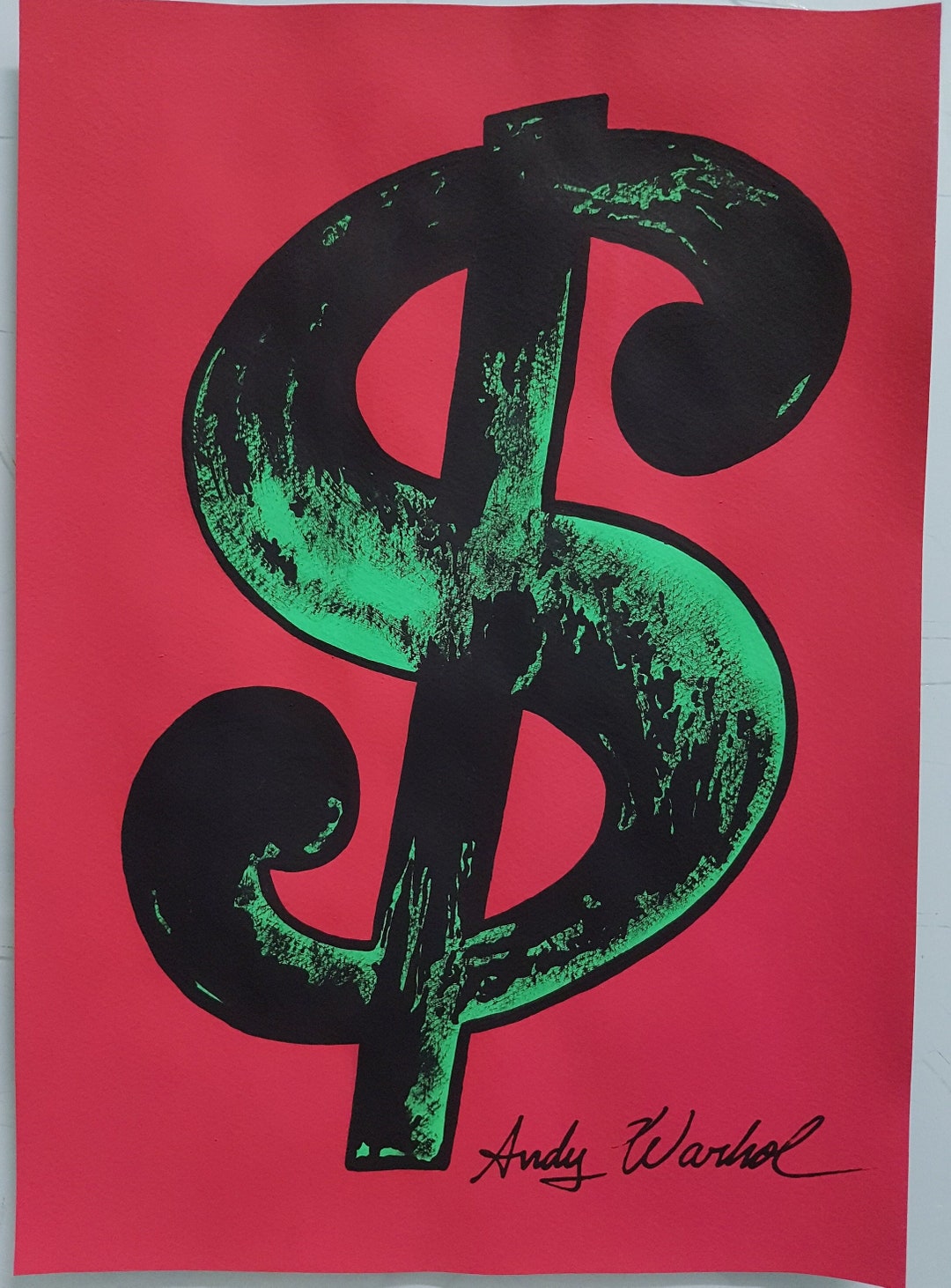 Andy Warhol. Dollar Sign. Watercolor on Paper. Pop Art. Handmade ...