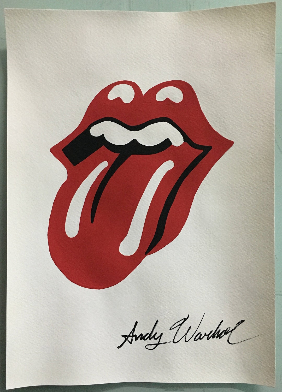 Andy Warhol. Rolling Stones Tongue. Watercolor on Paper. Pop Art ...