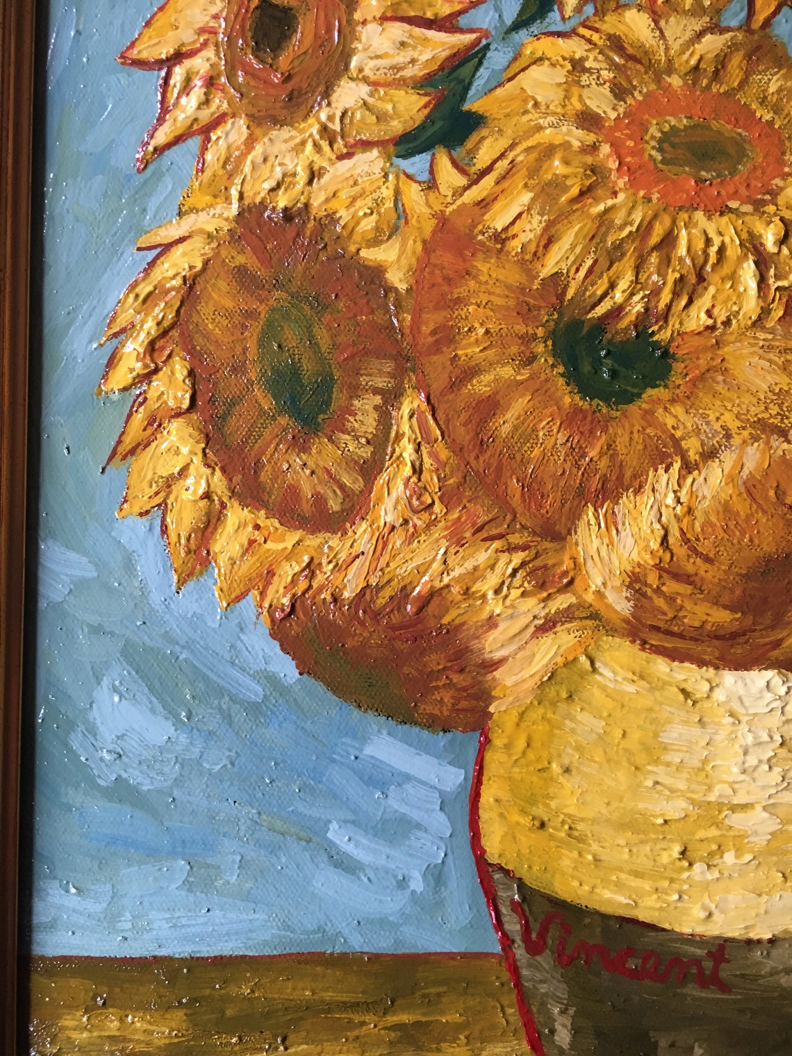 Vincent Van Gogh Sunflowers Oil Painting. Oil on Canvas. Hand Painted ...