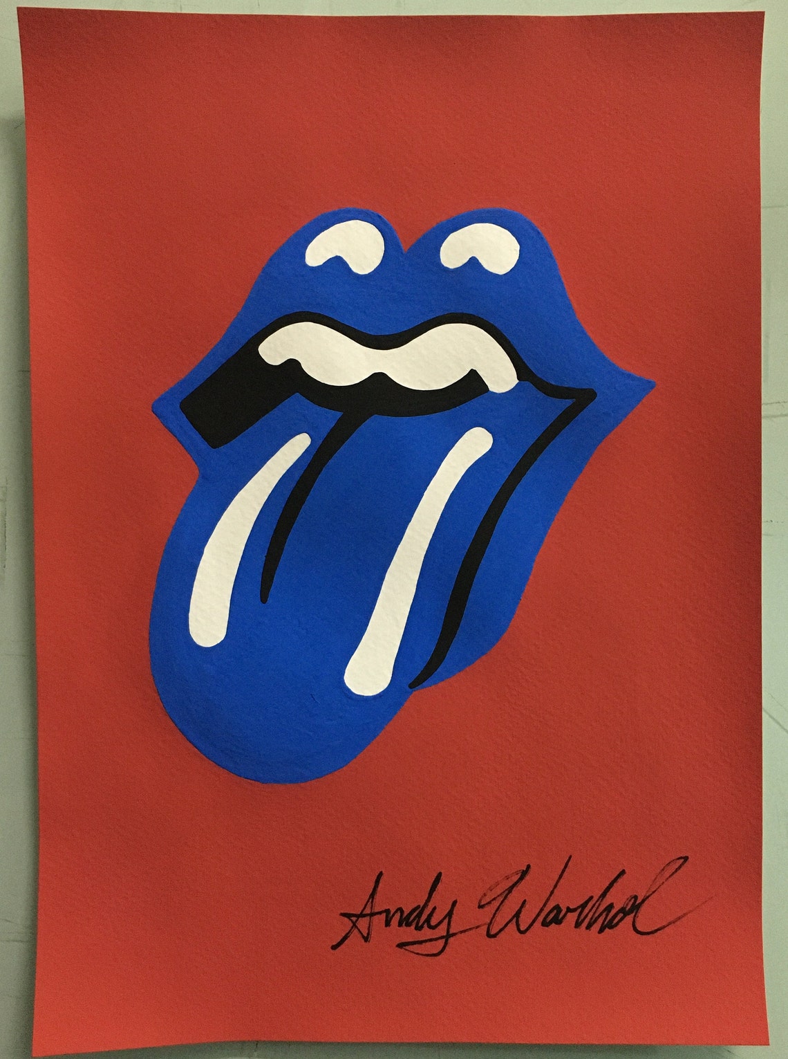 Andy Warhol. Rolling Stones Tongue. Watercolor on Paper. Pop Art ...