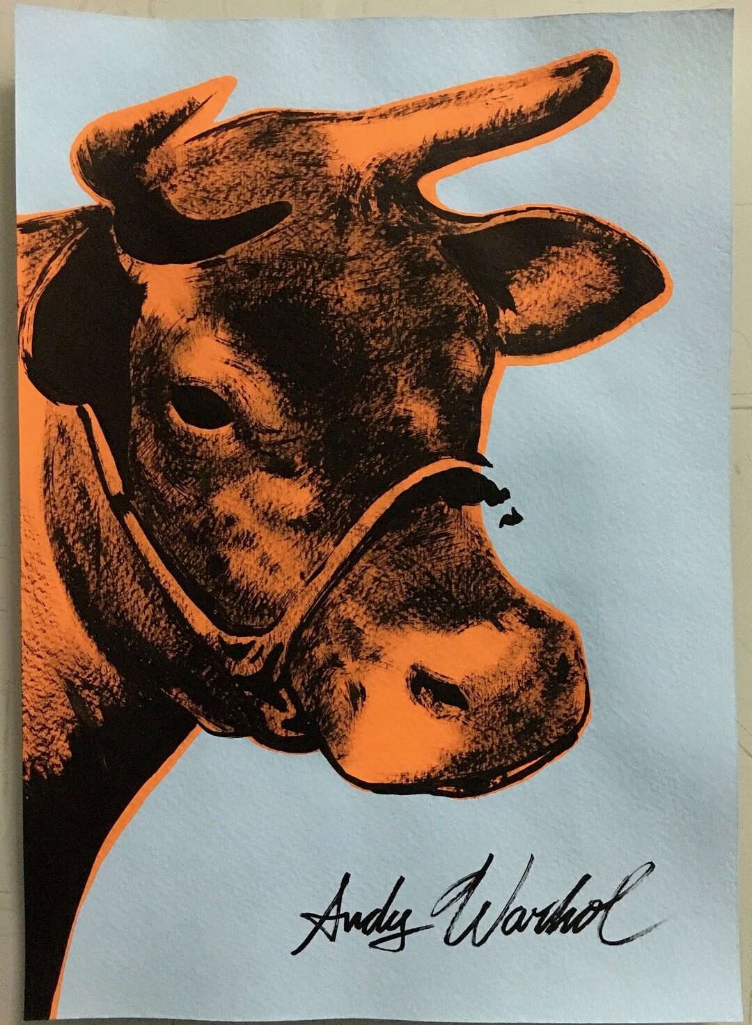 Andy Warhol. Cow. Watercolor on Paper. Pop Art. Handmade. Vintage. Art ...