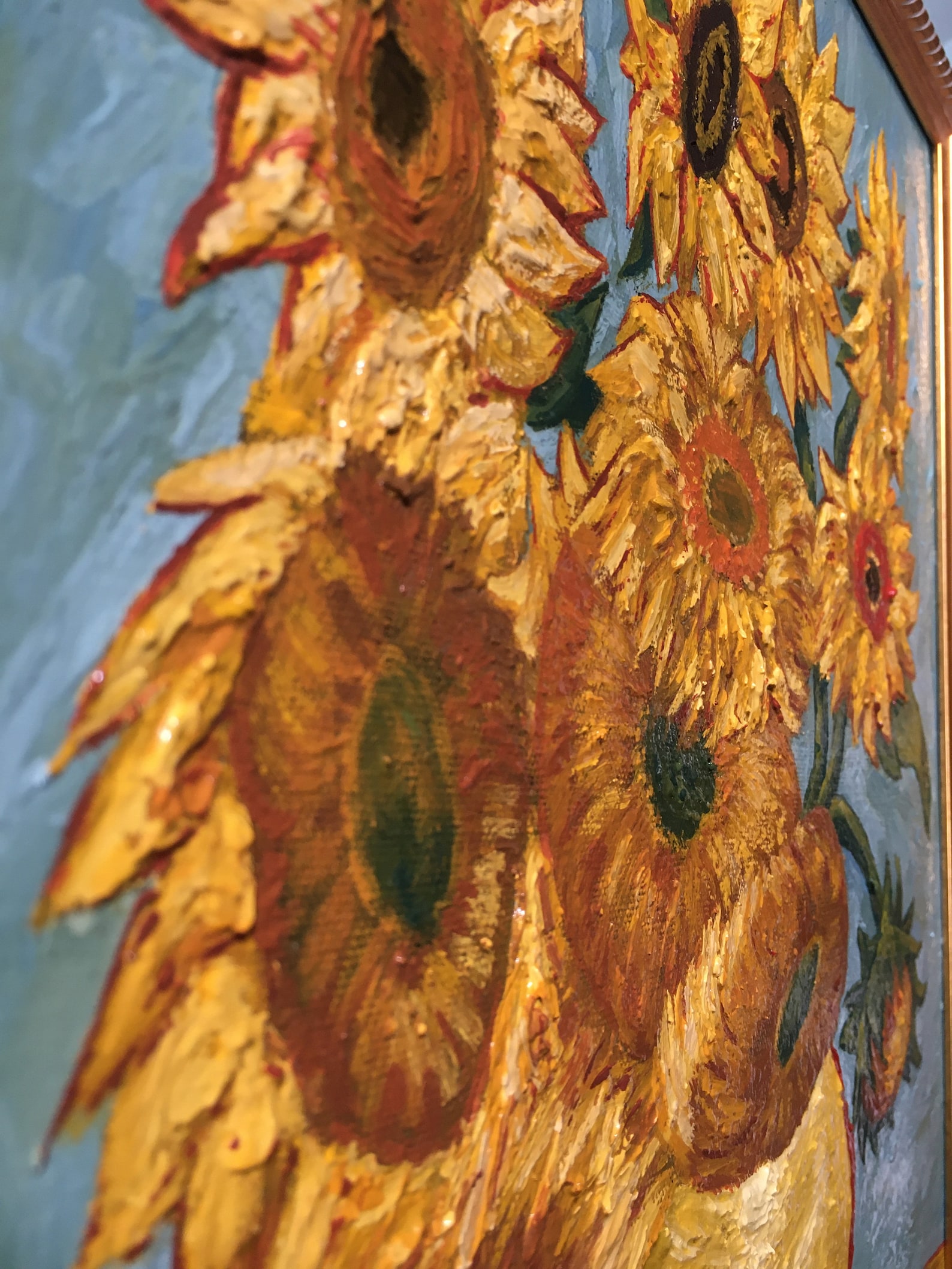 Vincent Van Gogh Sunflowers Oil Painting. Oil on Canvas. Hand Painted ...