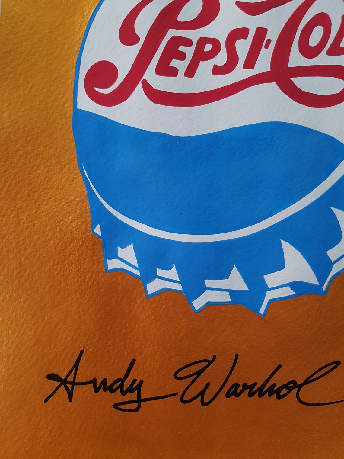 Andy Warhol. Pepsi Cola. Watercolor on Paper. Pop Art. Handmade ...