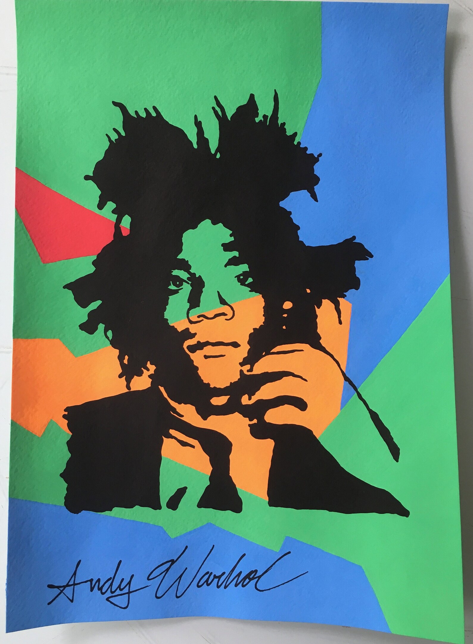 Andy Warhol. Jean-michel Basquiat. Watercolor on Paper. Pop Art ...
