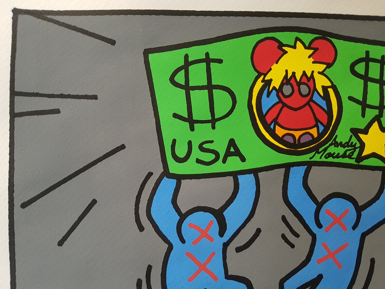 Keith Haring Drawing. Watercolor on Paper. Pop Art. Handmade. Vintage ...