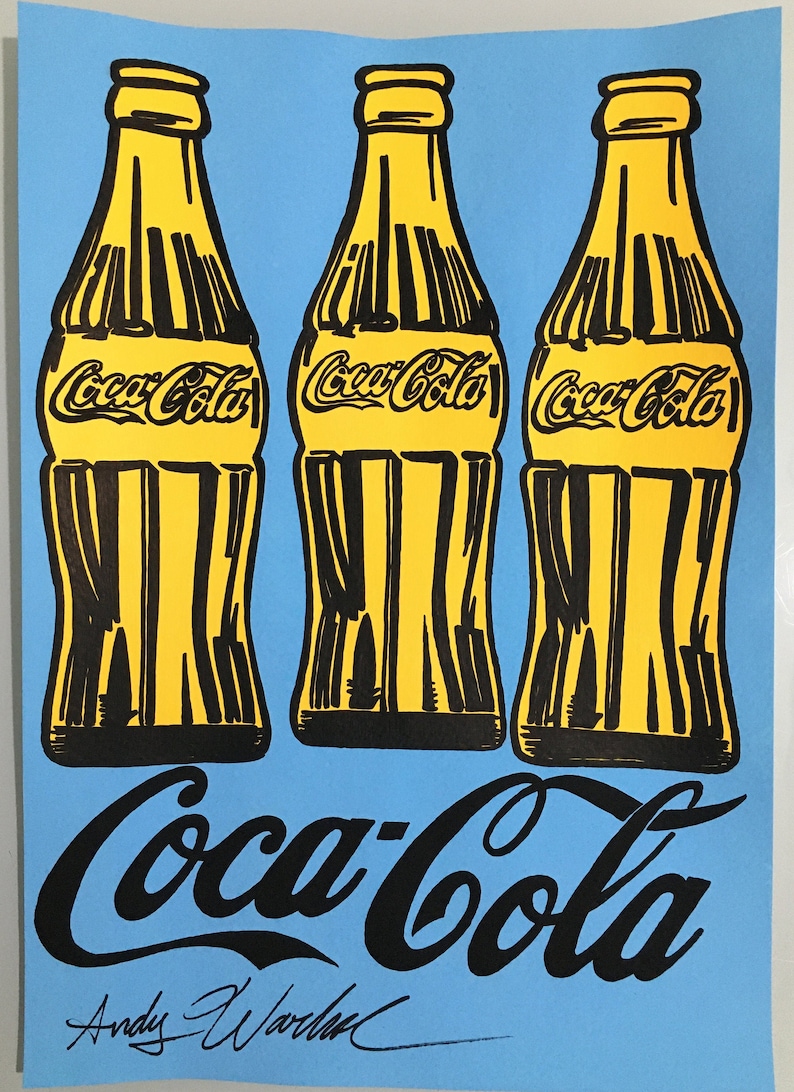 Andy Warhol. Coca-cola. Watercolor on Paper. Pop Art. Handmade. Vintage ...