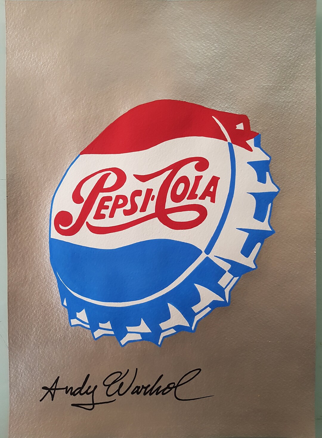 Andy Warhol. Pepsi Cola. Watercolor on Paper. Pop Art. Handmade ...