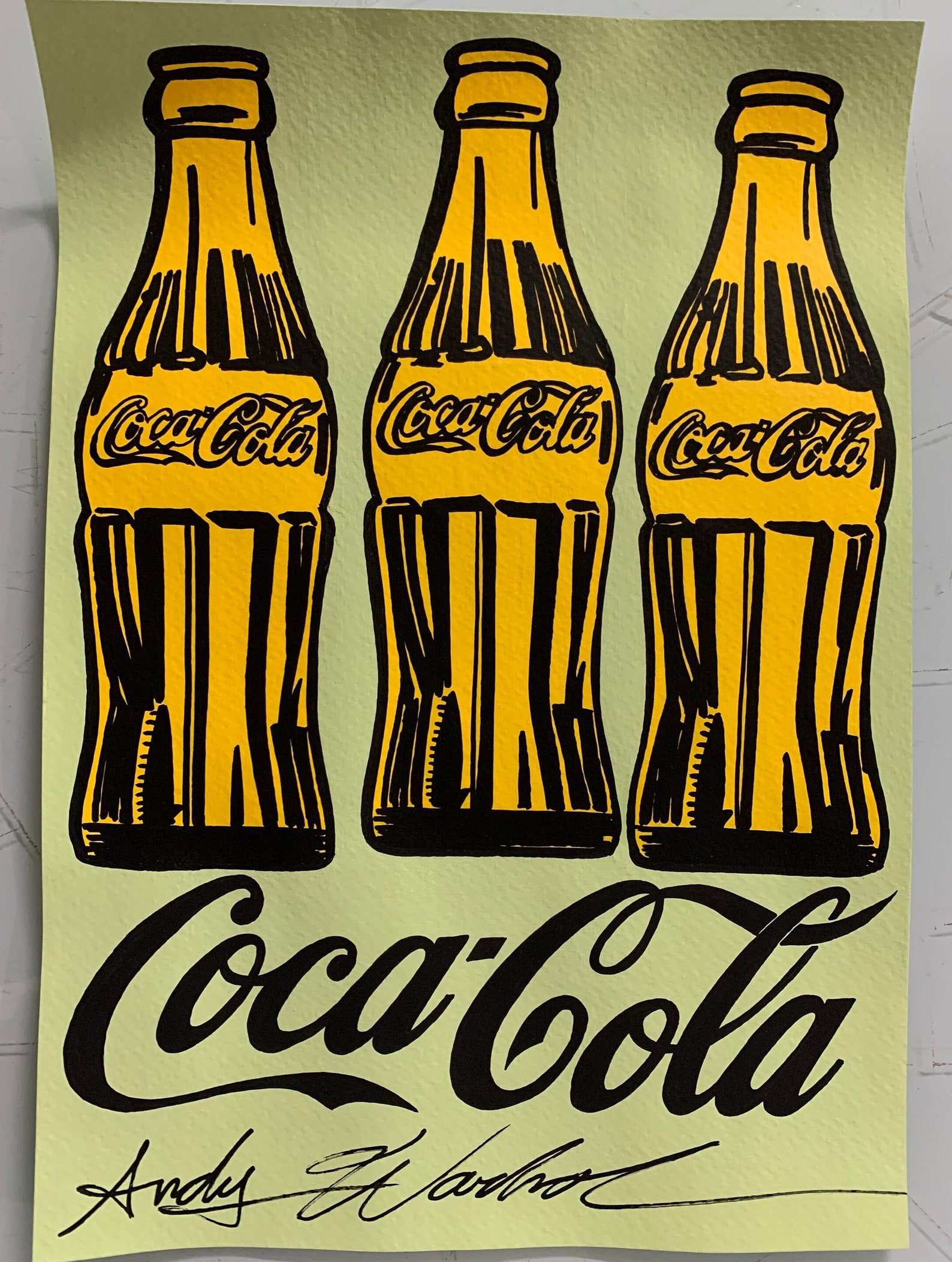Andy Warhol. Coca-cola. Watercolor on Paper. Pop Art. Handmade. Vintage ...
