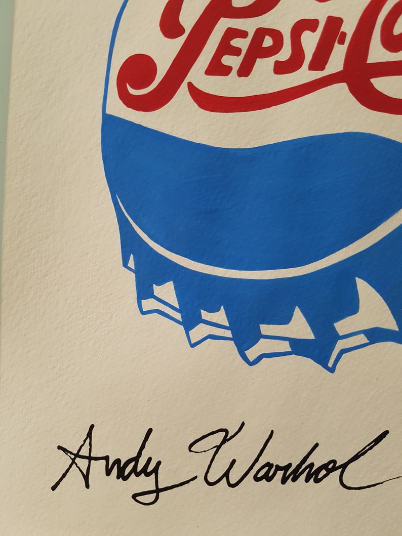 Andy Warhol. Pepsi Cola. Watercolor on Paper. Pop Art. Handmade ...