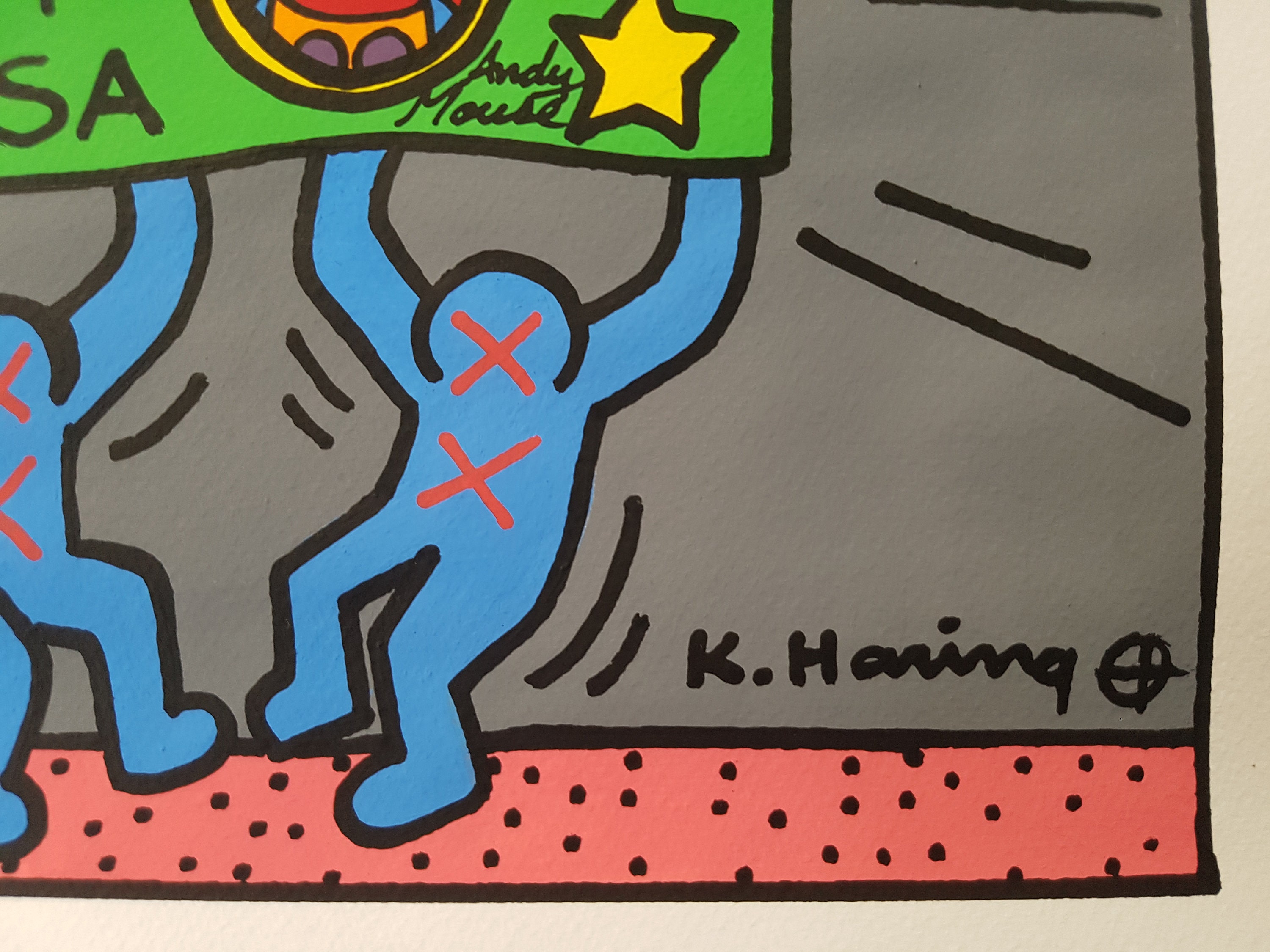 Keith Haring Drawing. Watercolor on Paper. Pop Art. Handmade. Vintage ...