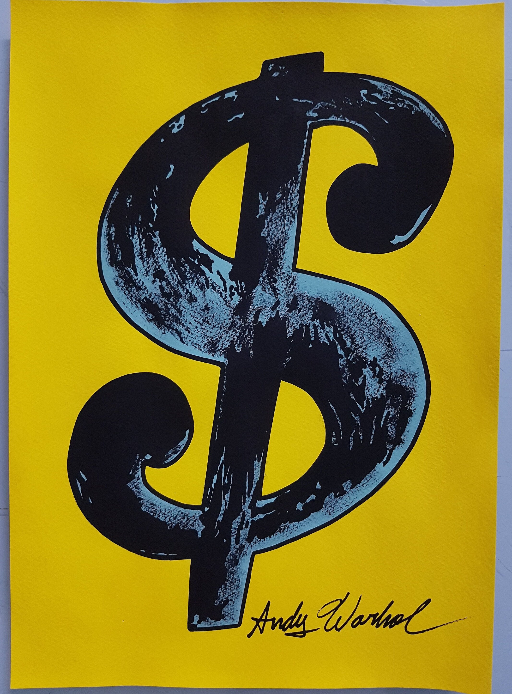 Andy Warhol Dollar Sign Watercolor On Paper Pop Art Handmade andy-warhol-dollar-sign-watercolor-on-paper-pop-art-handmade