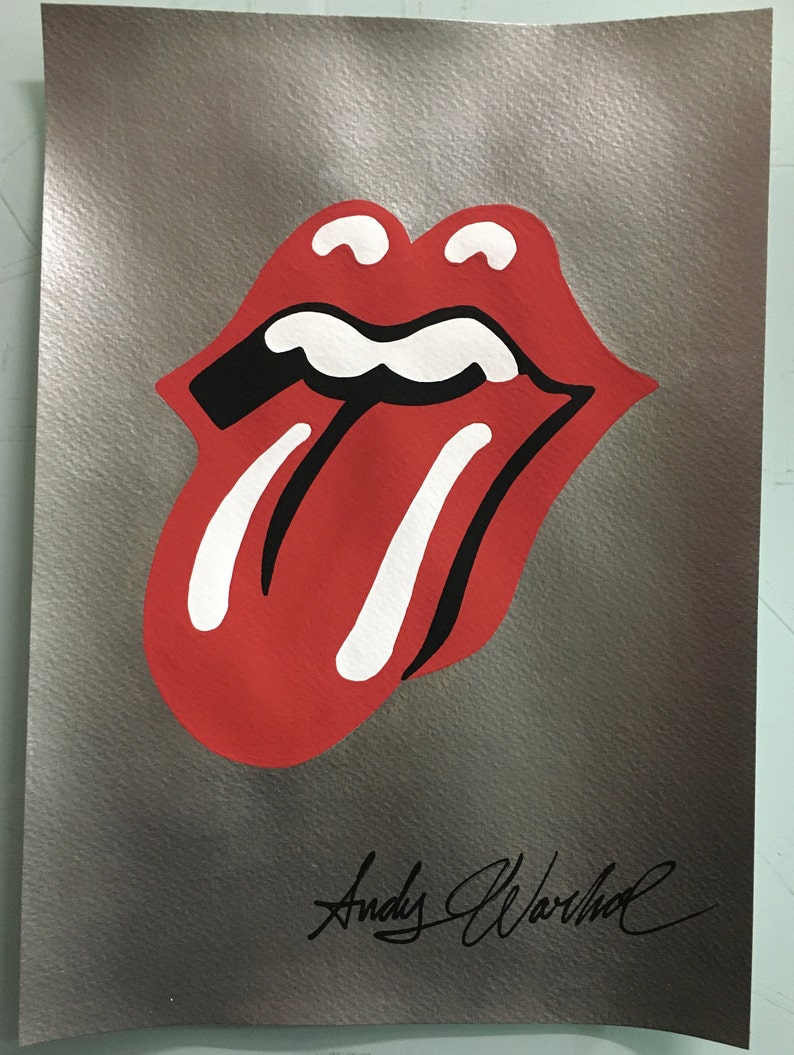 Andy Warhol. Rolling Stones Tongue. Watercolor on Paper. Pop Art ...