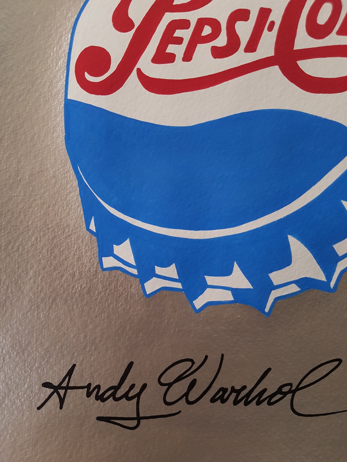 Andy Warhol. Pepsi Cola. Watercolor on Paper. Pop Art. Handmade ...