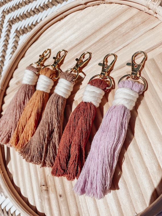 Macrame Keychain for Purse Macrame Tassel Macrame Keychain - Etsy