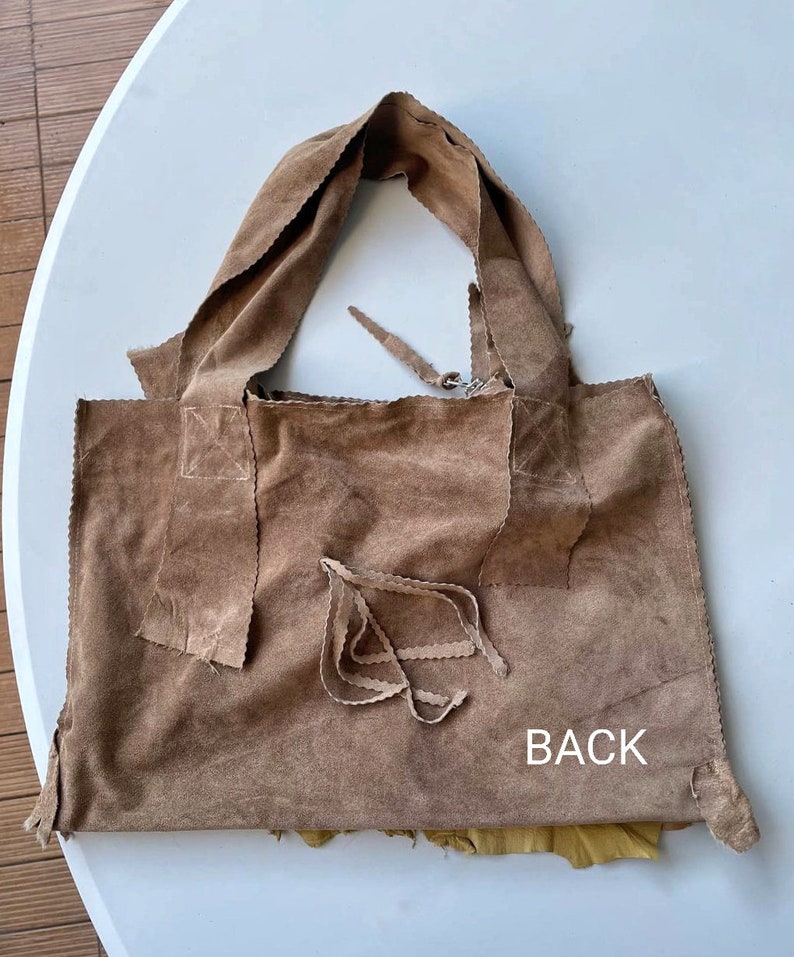 Cowgirl Style Handbag in Taupe Suede Split Leather With - Etsy