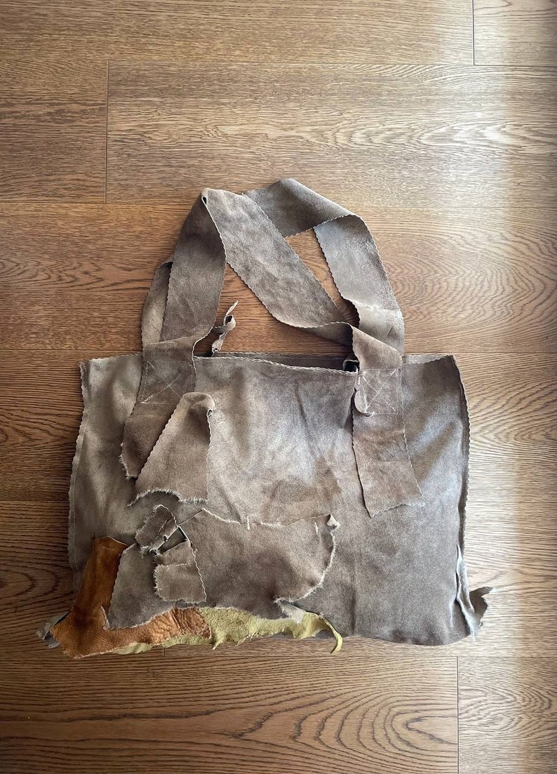 Cowgirl Style Handbag in Taupe Suede Split Leather With - Etsy