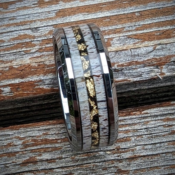 Elk Antler Ring - Etsy