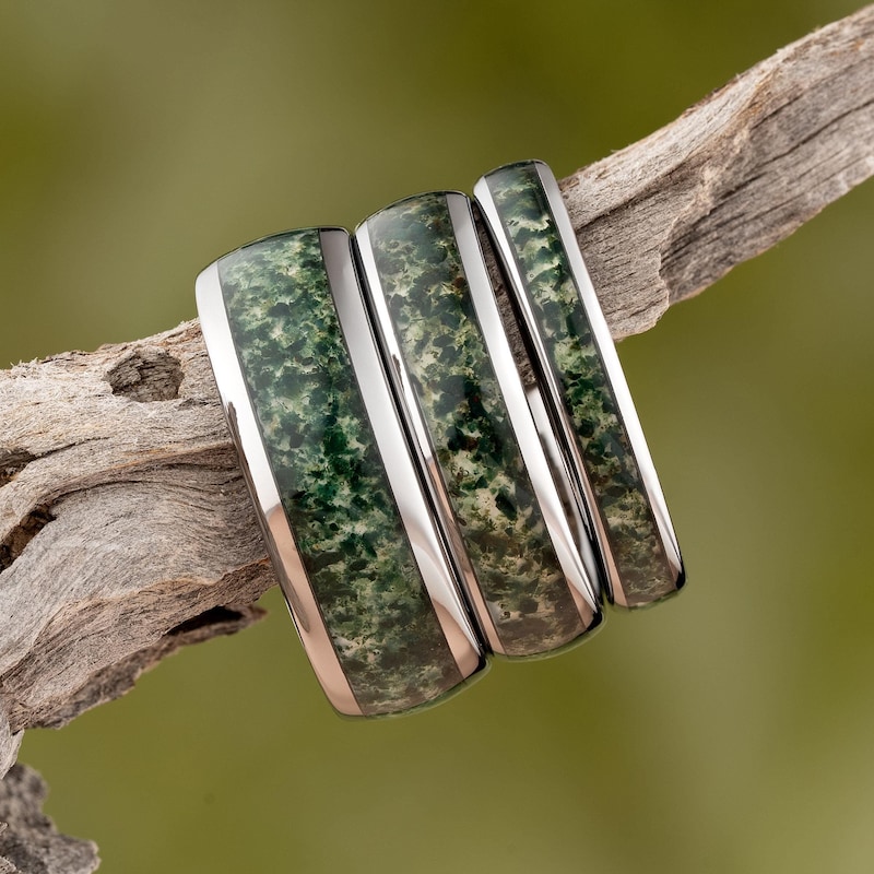 Moss Agate Ring - Etsy