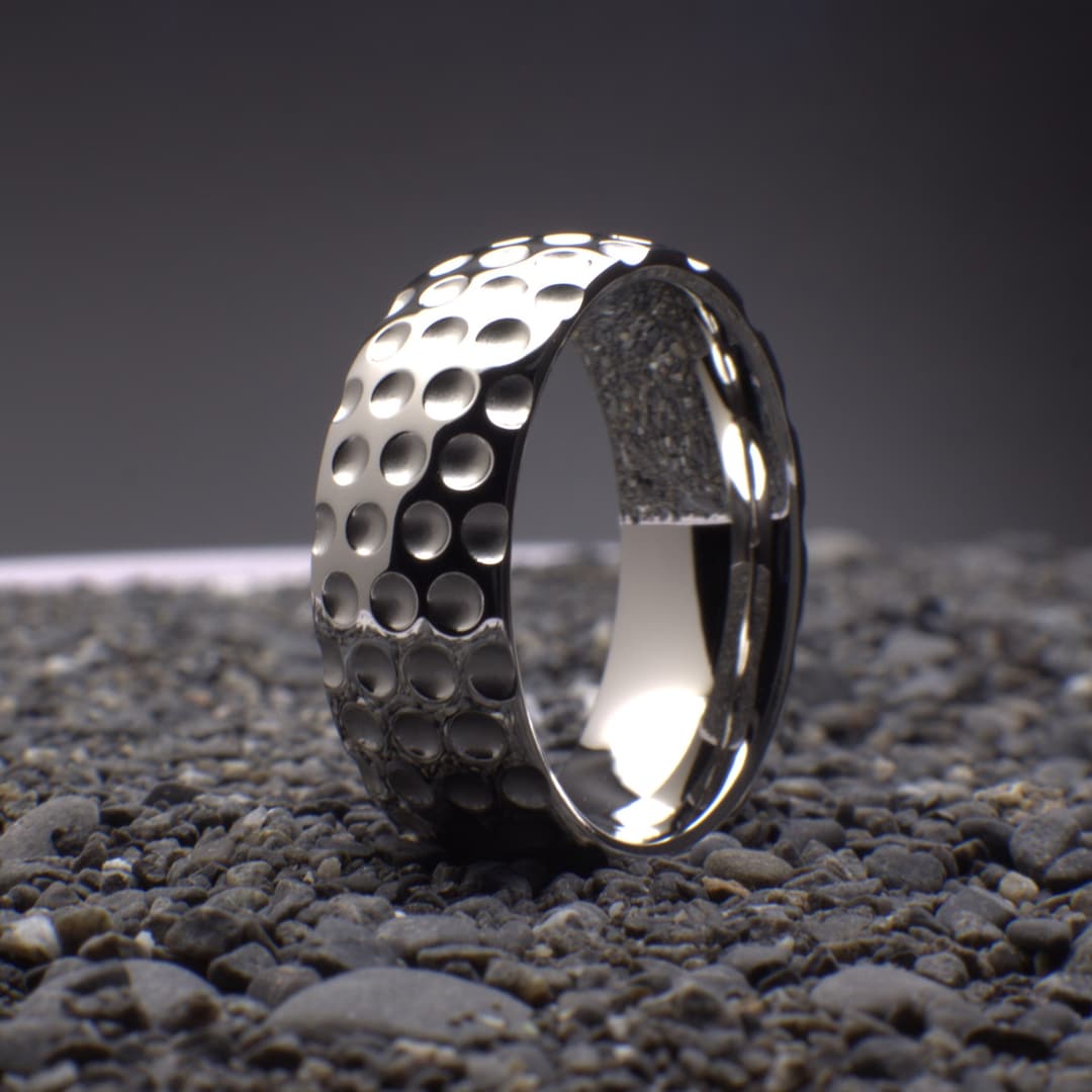 Golfing Ring, Golf Ball Inspired Ring, Cobalt Golf Ring, Men's Wedding ...