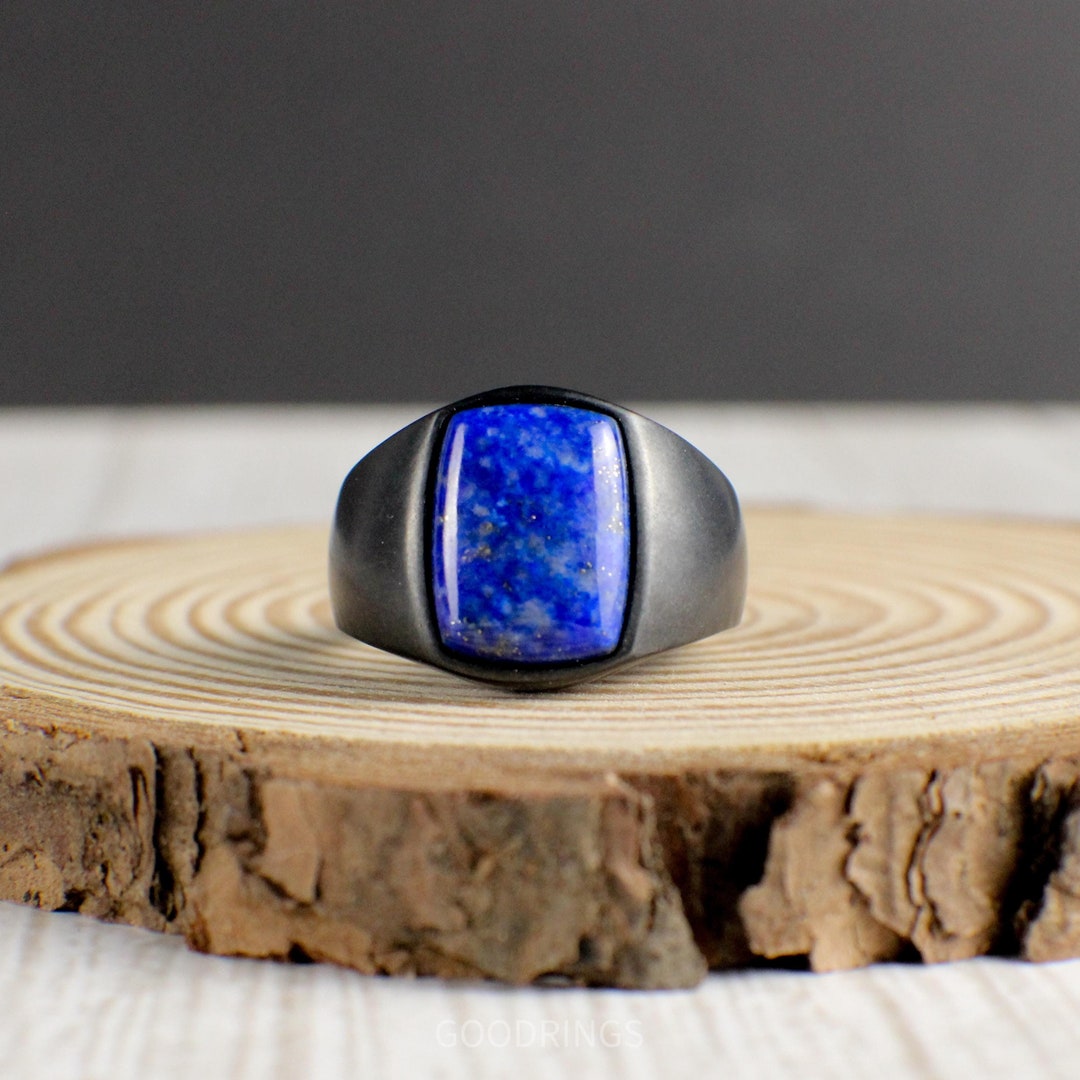 Lapis Signet Ring, Lapis Lazuli Ring, Wedding Ring With Lapis, Lapis ...