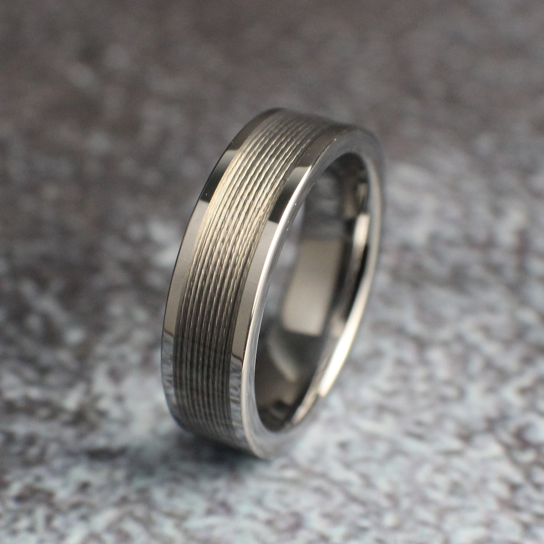 Fishing Line Wedding Band, Silver Fishing Ring, 6mm Wide Fishing ...