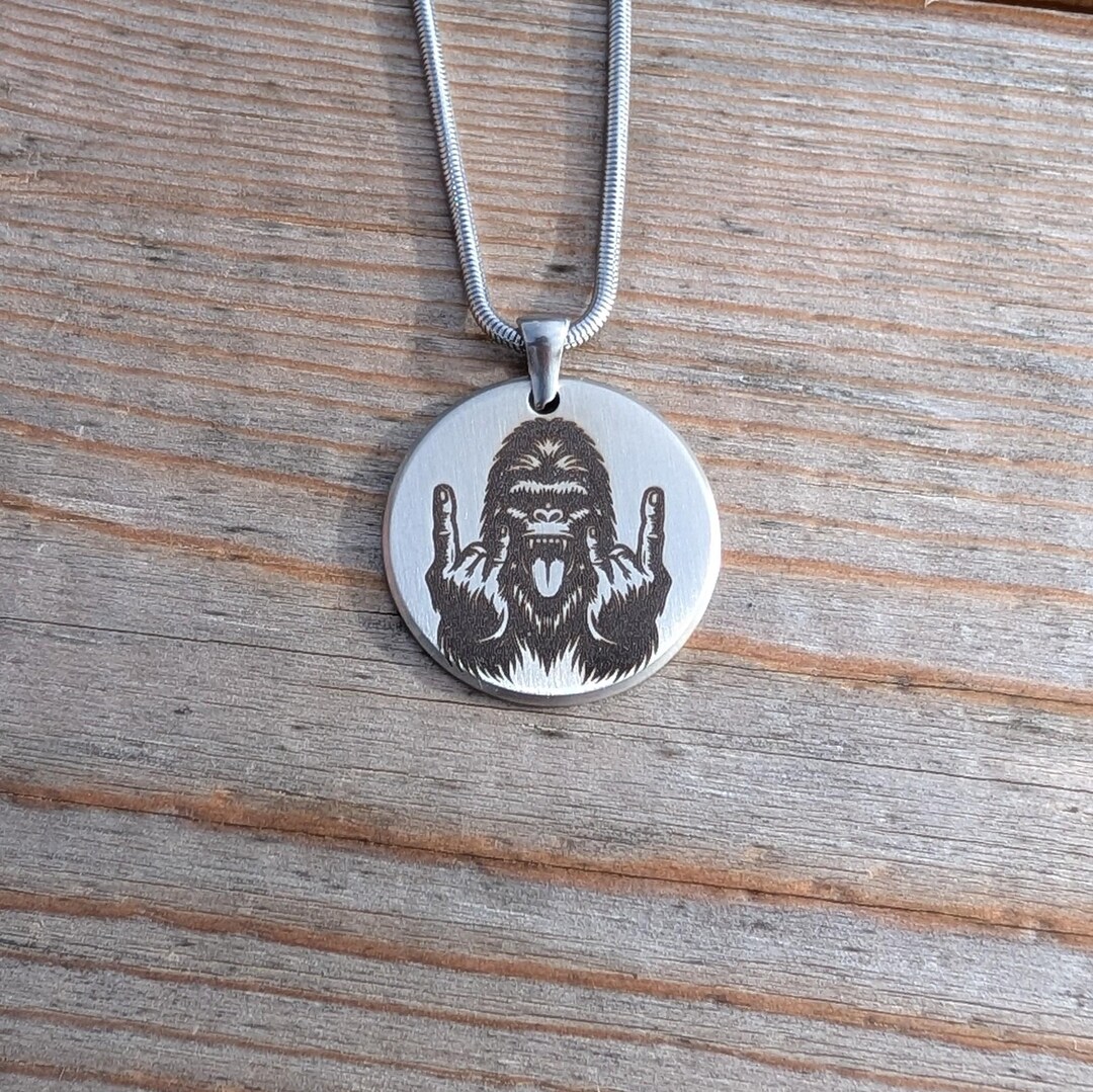 Funny Bigfoot Necklace Stainless Steel Pendant | Sasquatch Humor Gift ...
