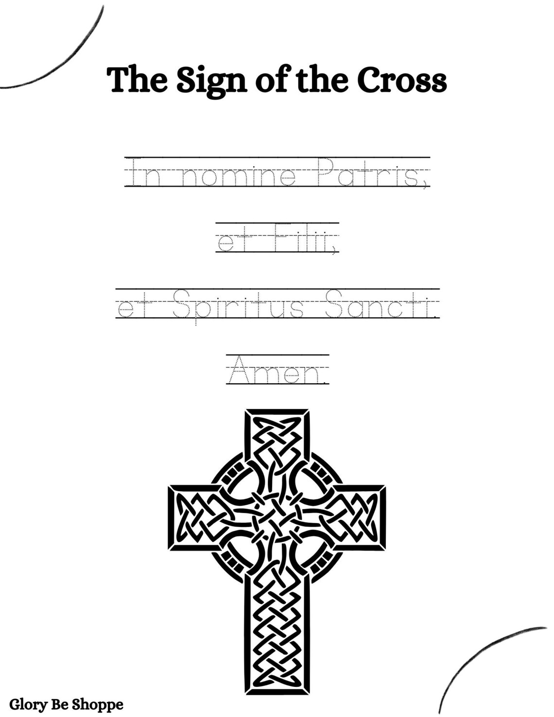 Learn to Write Coloring Pages LATIN Catholic Prayers - Sign of the ...