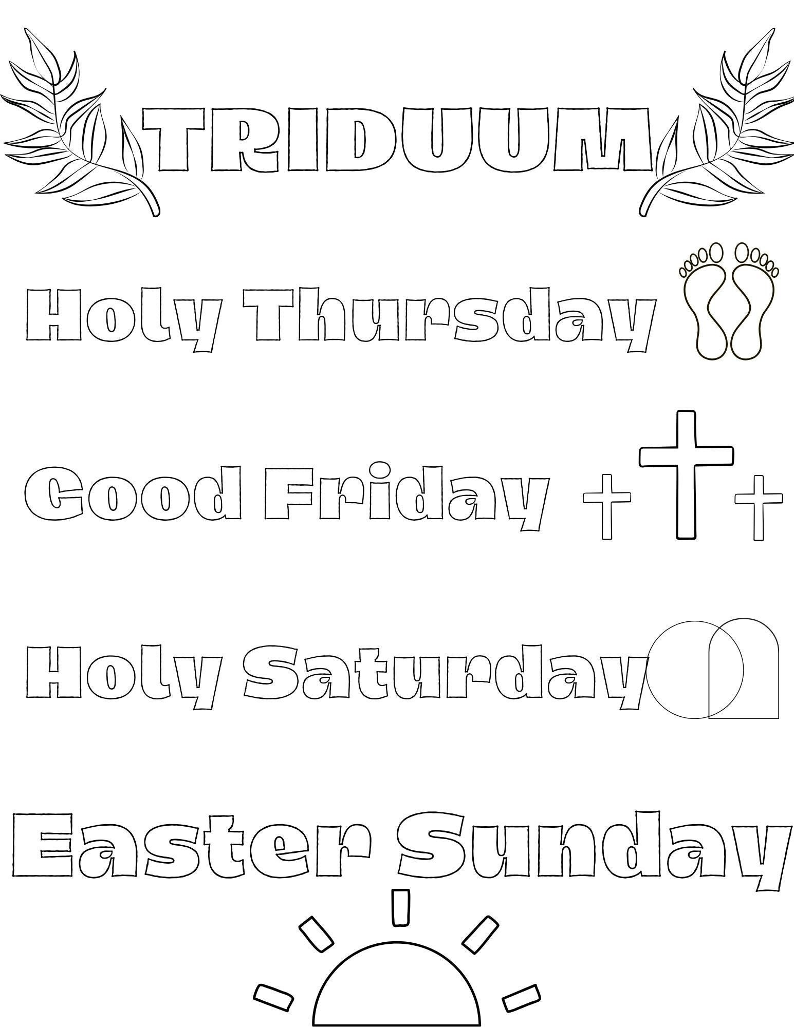 Triduum / Holy Week Catholic Coloring Pages - Etsy