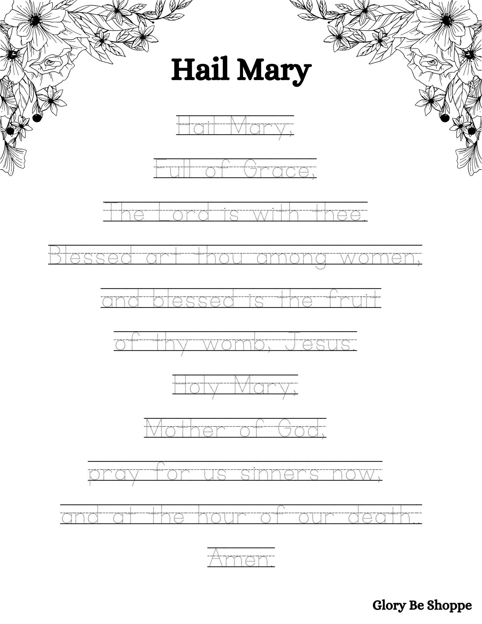 Learn to Write Catholic Prayers! Our Father, Hail Mary, & Glory Be ...