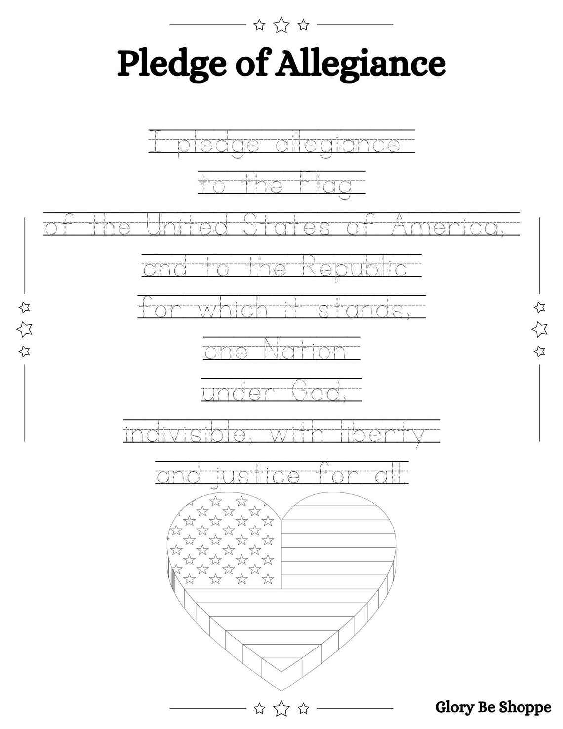 Learn to Write AMERICA Coloring Sheets - Pledge of Allegiance ...