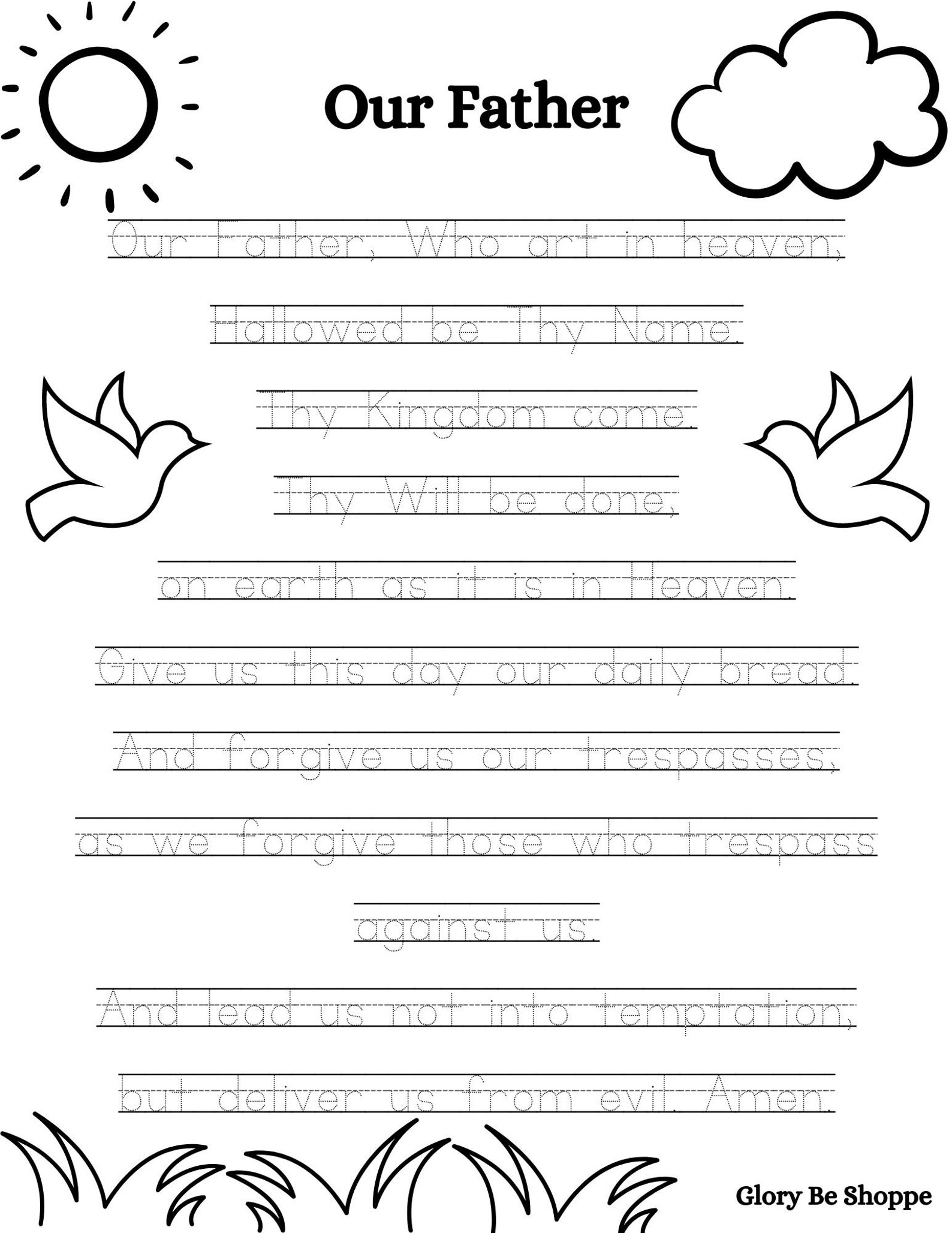 Learn to Write Catholic Prayers! Our Father, Hail Mary, & Glory Be ...