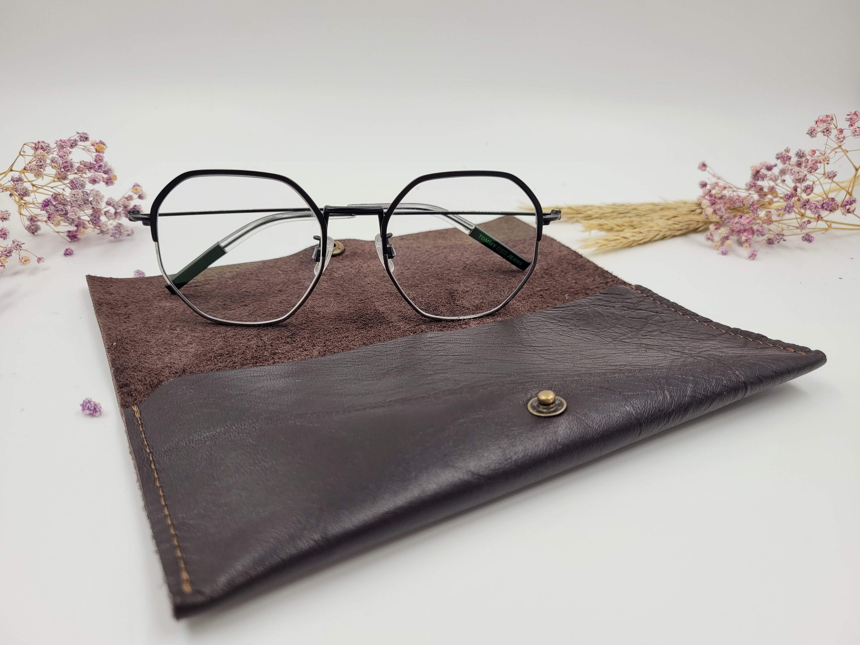 Handmade Leather Glasses Case - Stylish Sunglass Holder, Eyeglass ...