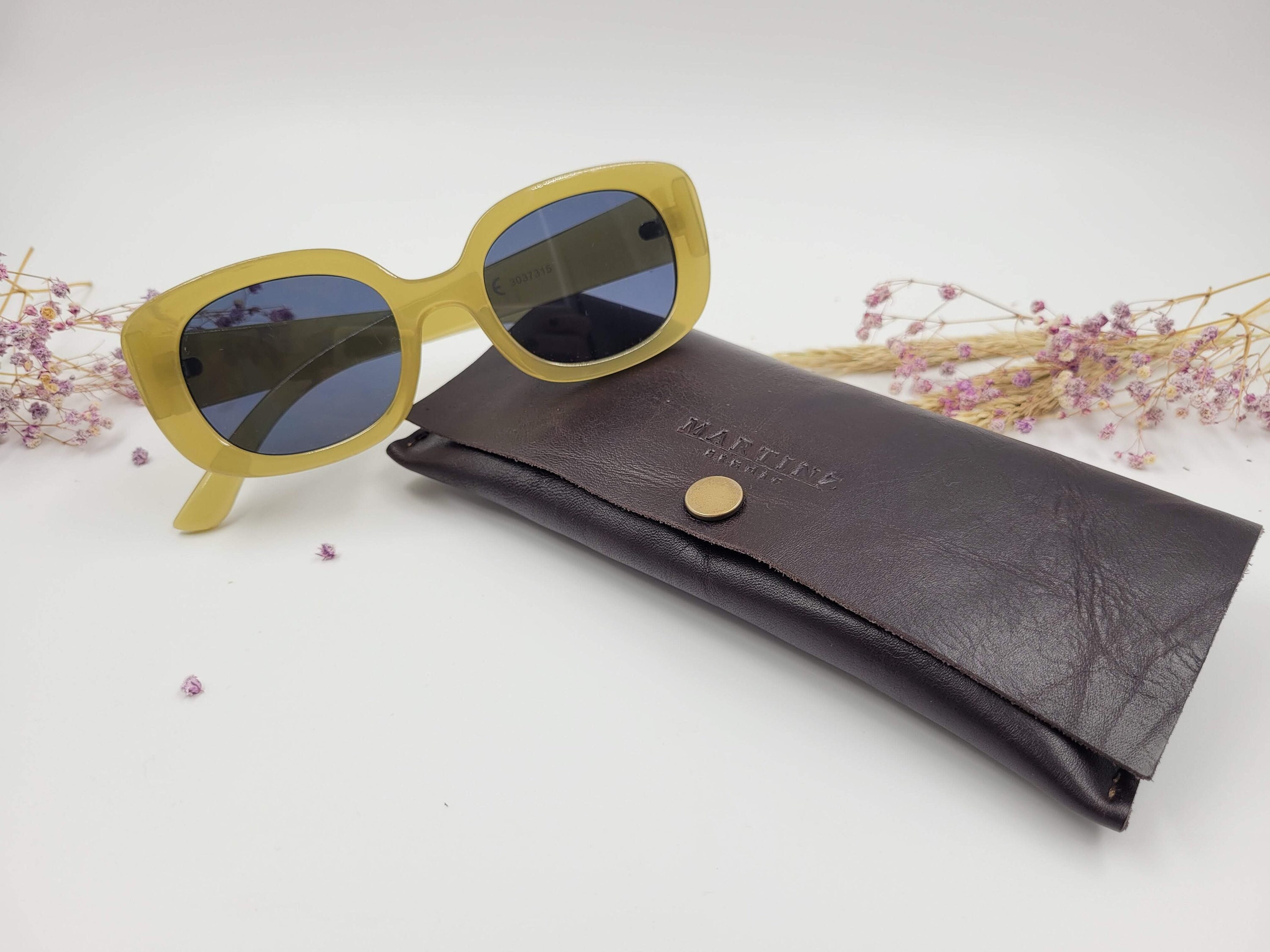 Handmade Leather Glasses Case - Stylish Sunglass Holder, Eyeglass ...