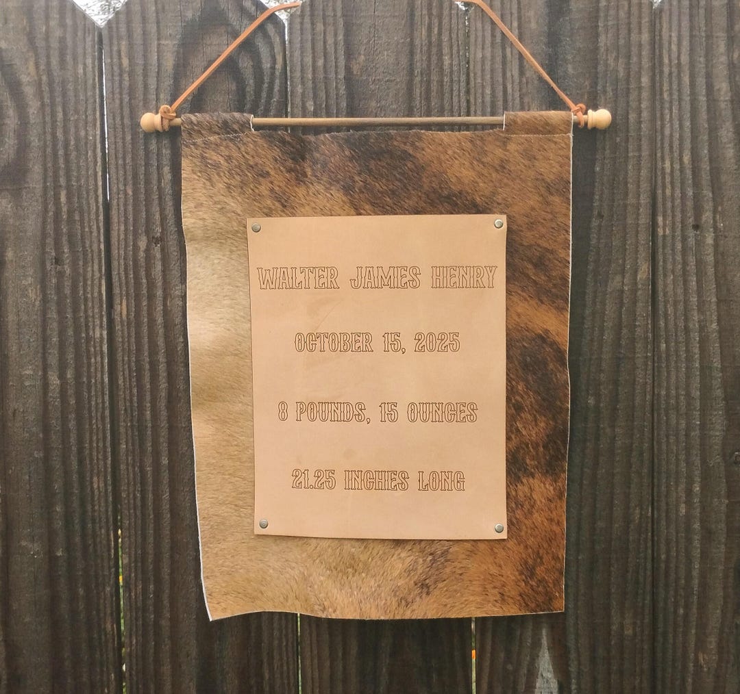 Cowhide Leather Banner - Etsy