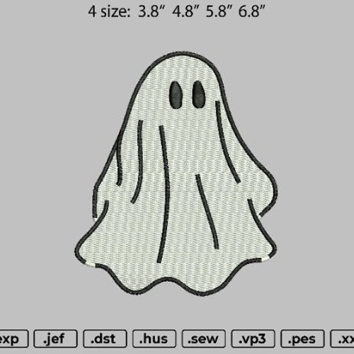 Ghost Embroidery Design Embroidery Ghost Machine Design - Etsy