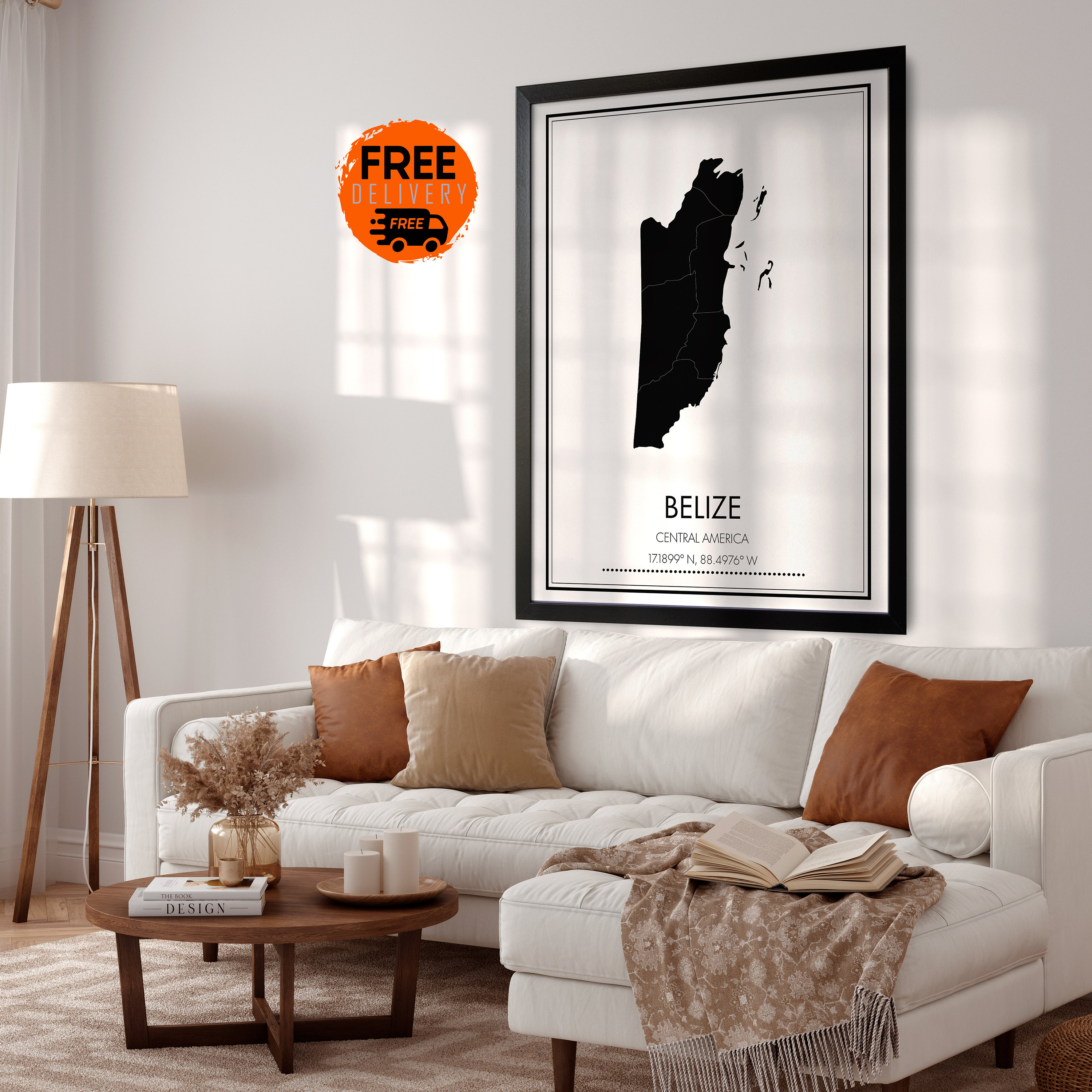 Belize Map Print, Belizean Map Art, Belize City Map Print, Belize ...