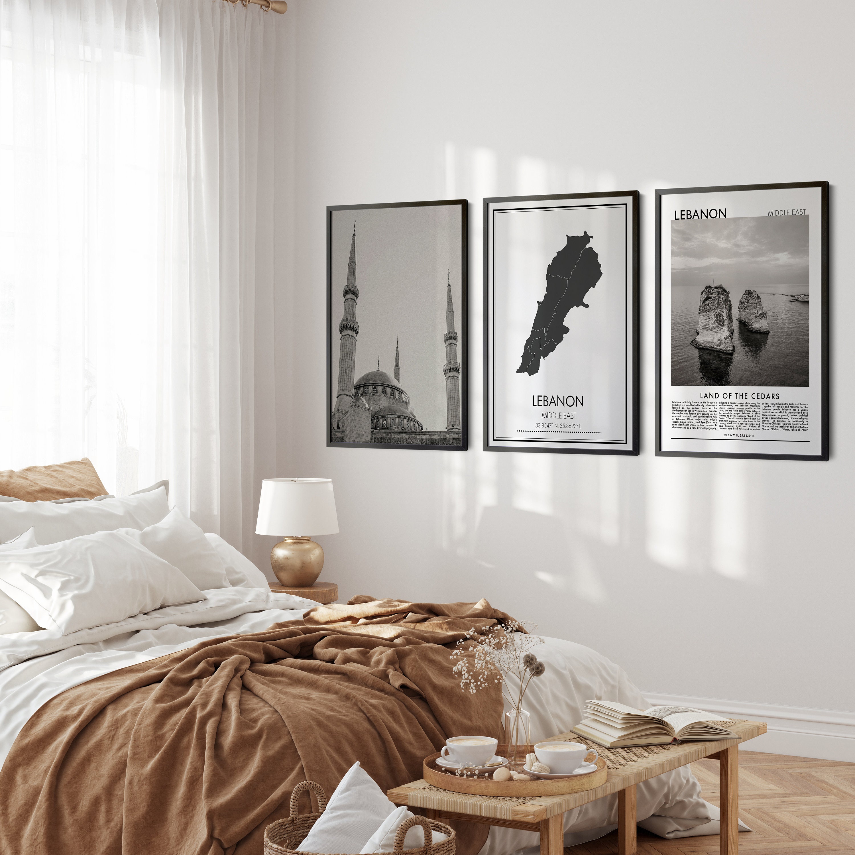 Lebanon City Art Prints, Lebanon Artwork, Lebanon Wall Art Set of 6 ...